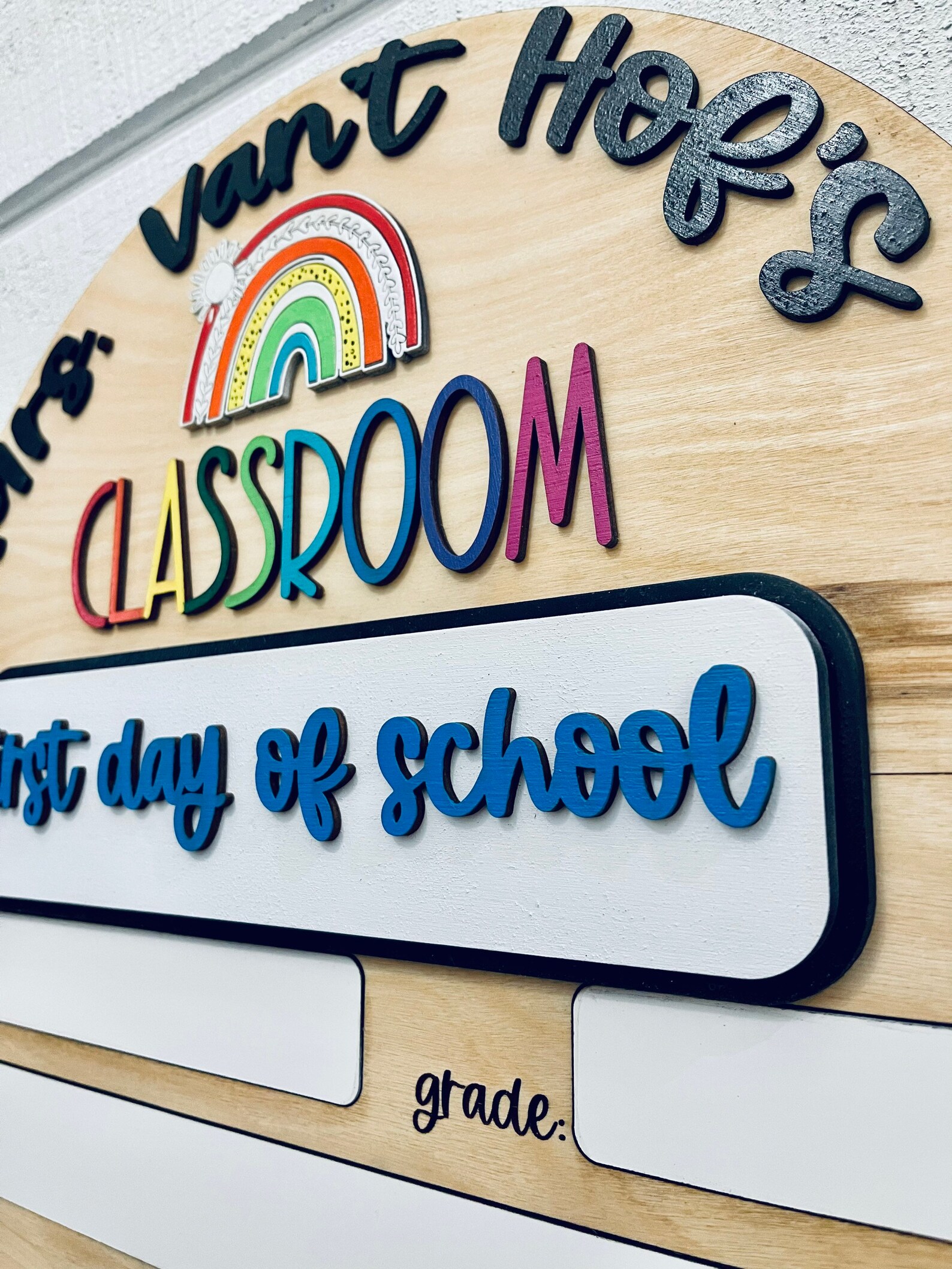 Interchangeable Classroom Welcome Sign - 3D Wooden Classroom Sign - Dry ...