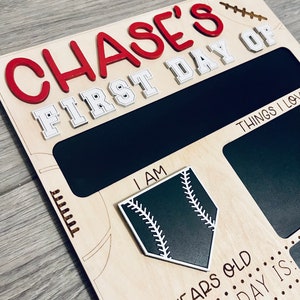 Personalized Wooden Engraved Sports Themed First Day of School Sign ...