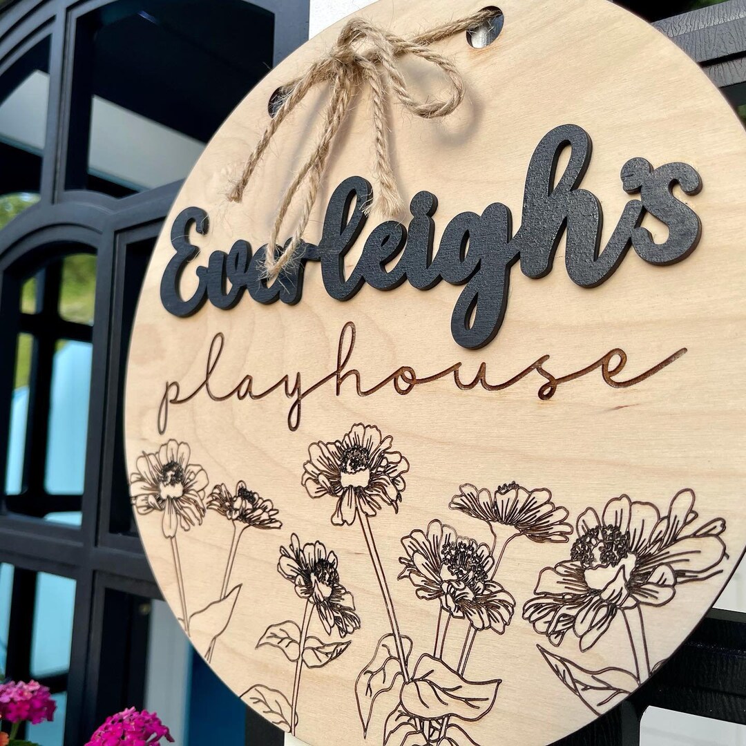 Custom 3D Wooden Childs Playhouse Sign - Kids Play House Sign - Outdoor ...