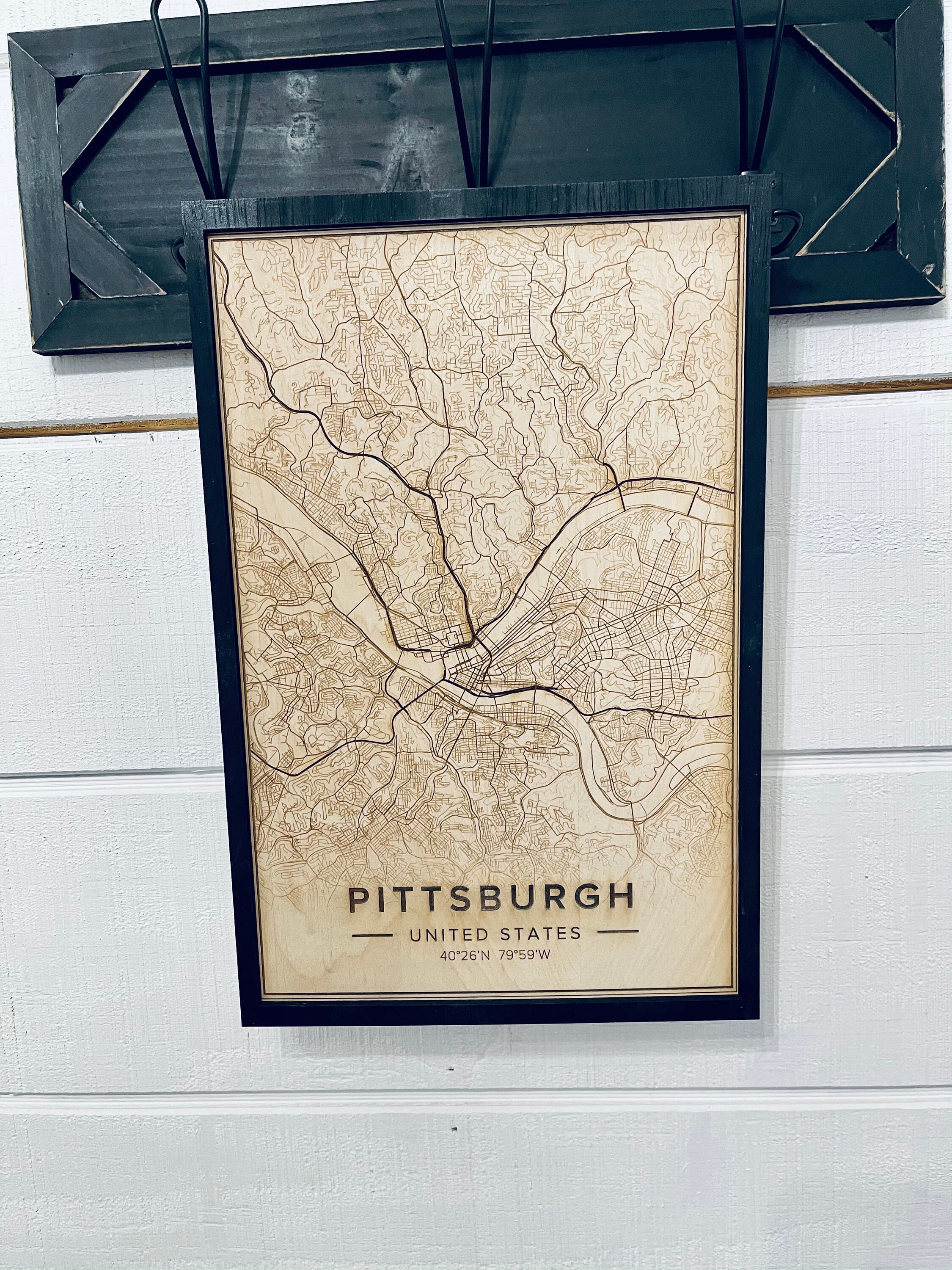 Engraved City Map Wall Art Framed Wall Art Custom City Map - Etsy