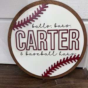 Personalized Baseball Little Boy Nursery Sign - Baseball Wooden Sign ...