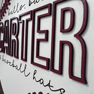 Personalized Baseball Little Boy Nursery Sign - Baseball Wooden Sign ...