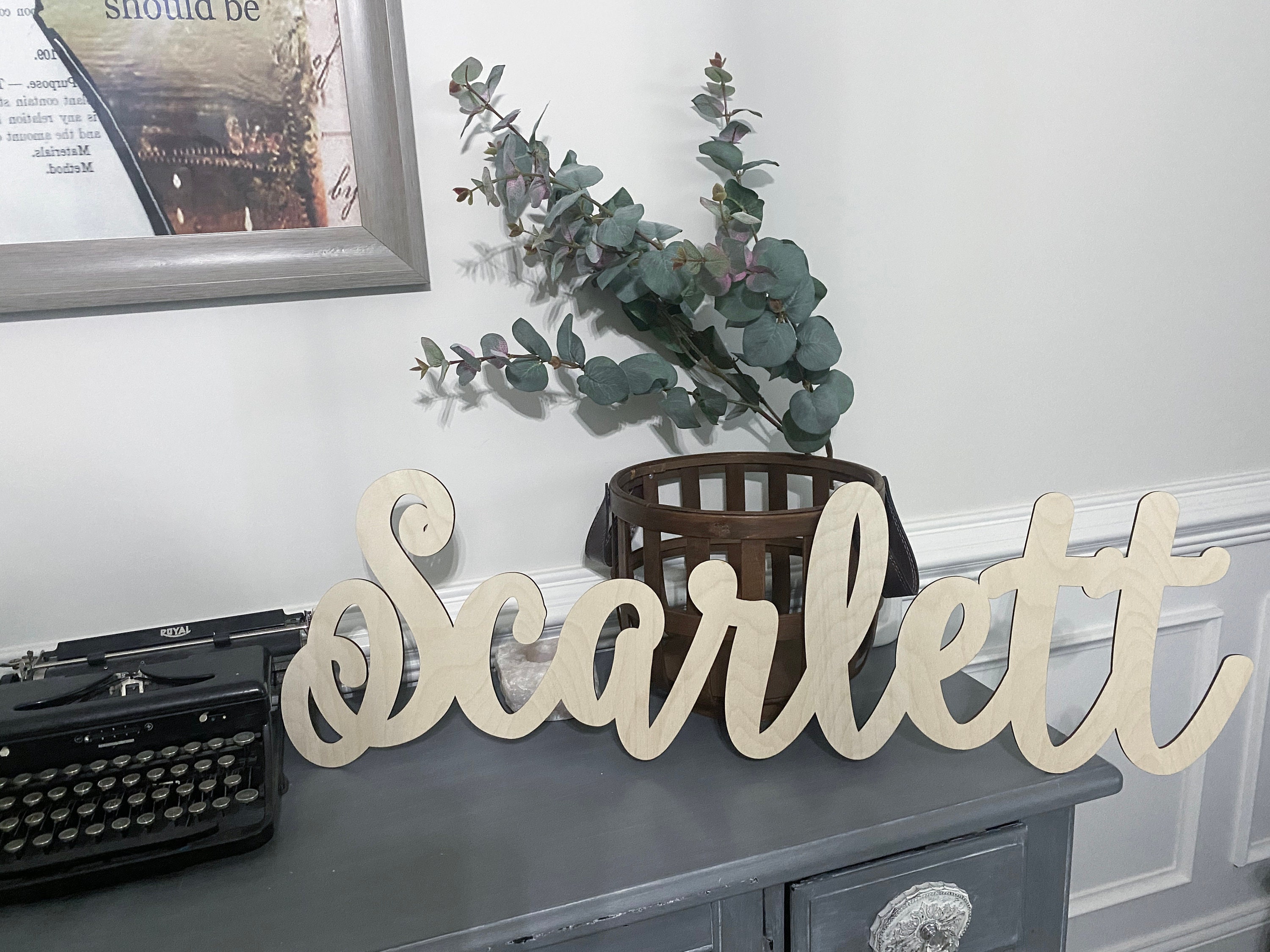 Custom Wooden Laser Cut Name Sign Large Wooden Name Sign | Etsy