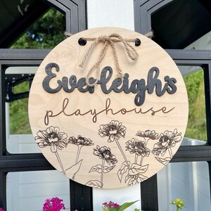 Custom 3D Wooden Childs Playhouse Sign - Kids Play House Sign - Outdoor ...
