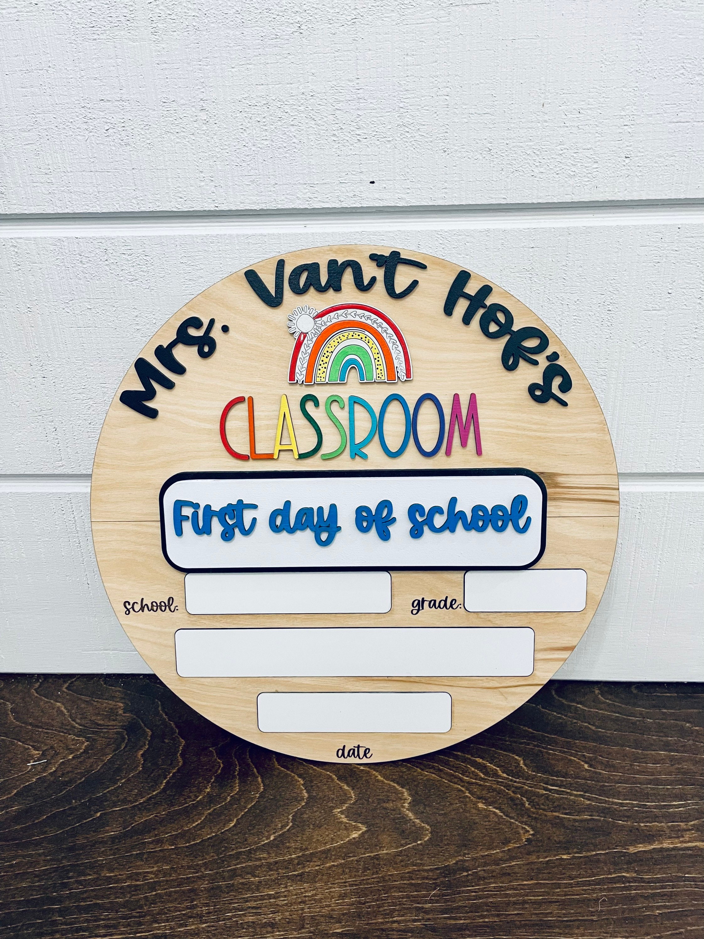 Interchangeable Classroom Welcome Sign - 3D Wooden Classroom Sign - Dry ...