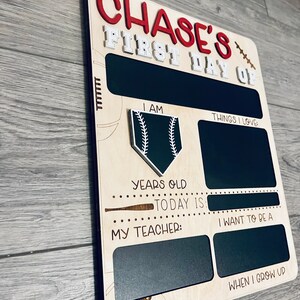 Personalized Wooden Engraved Sports Themed First Day of School Sign ...