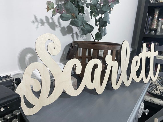 Custom Wooden Laser Cut Name Sign Large Wooden Name Sign | Etsy