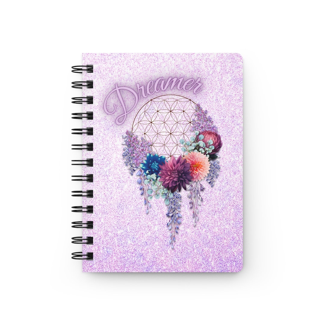 Dreamer: Flower of Life Dream Catcher Spiral Bound Diary Notebook ...