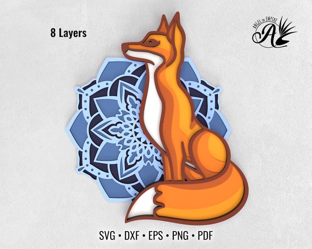 Fox and Mandala Layered SVG Files for Laser Cutting, Paper Cutting, CNC ...
