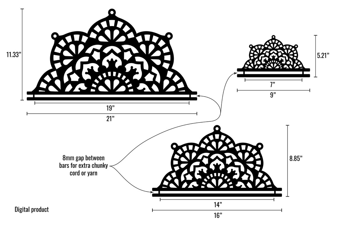 Mandala Macrame Wall Hanging Base SVG Cut Files for Laser Cutting in ...