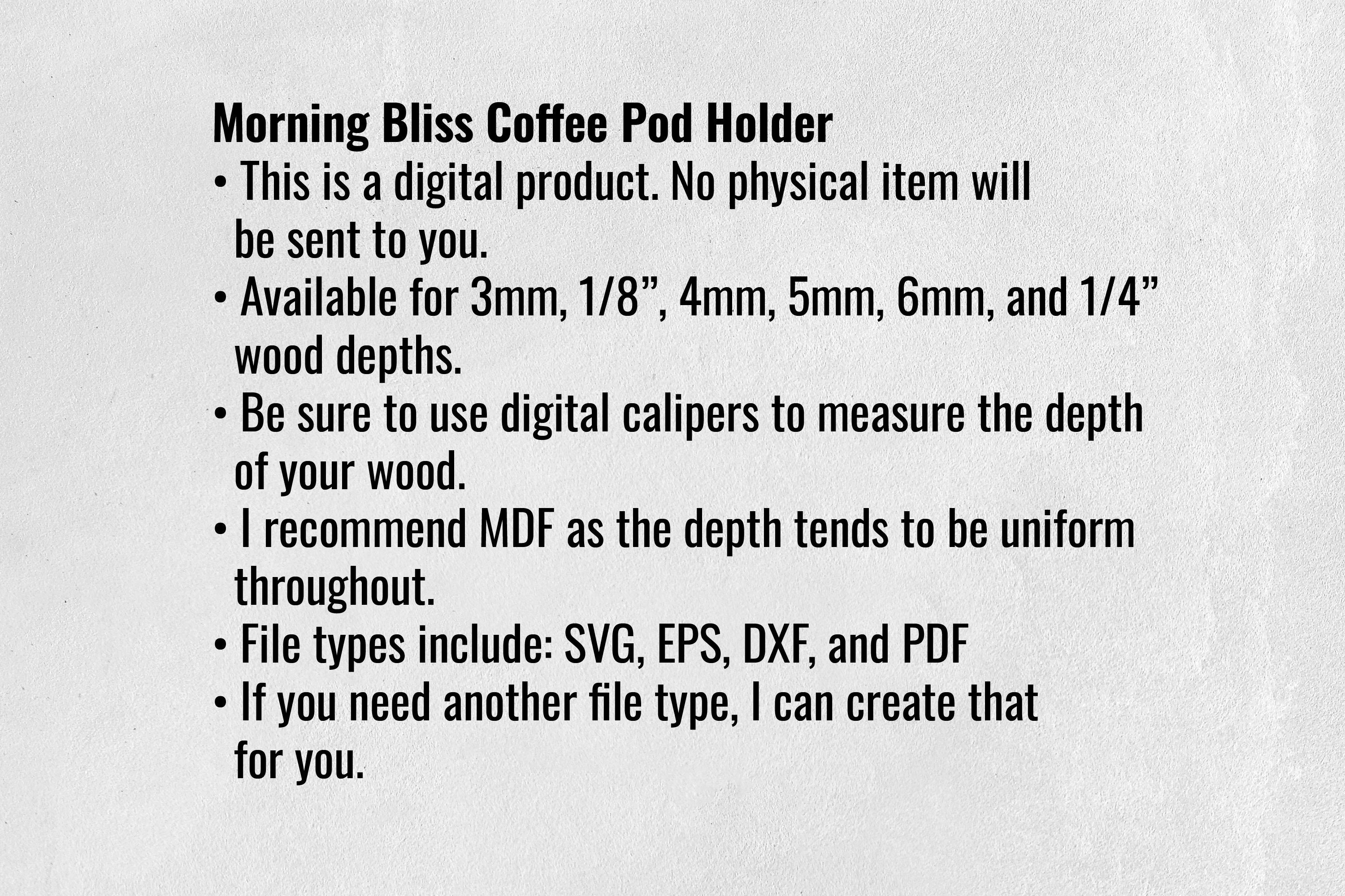 Coffee Pod, K-pod Holder SVG Files for Laser Cutting, Glowforge ...