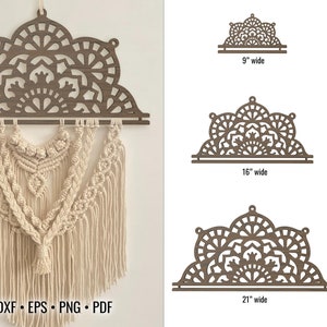 Mandala Macrame Wall Hanging Base SVG Cut Files for Laser Cutting in ...