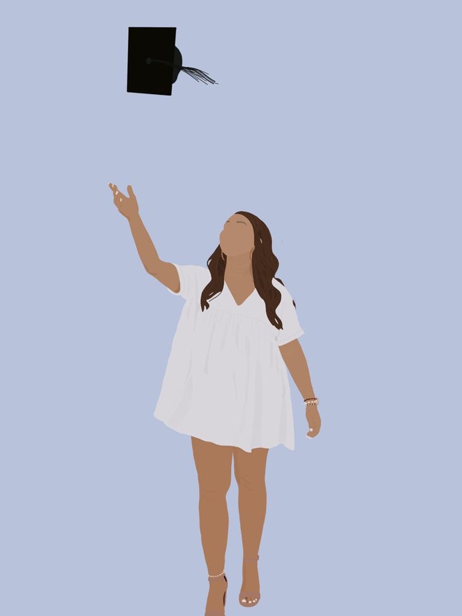 Digital Portrait Faceless of Graduation | Etsy