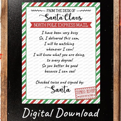 EDITABLE Santa Cam Letter Santa Instant Download Printable - Etsy