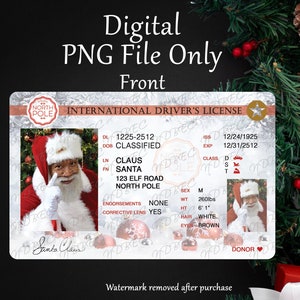 African American Santa Claus License PNG, RED ORNAMENT, Sublimation ...