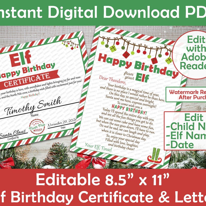 Elf Note Pdf Editable - Etsy