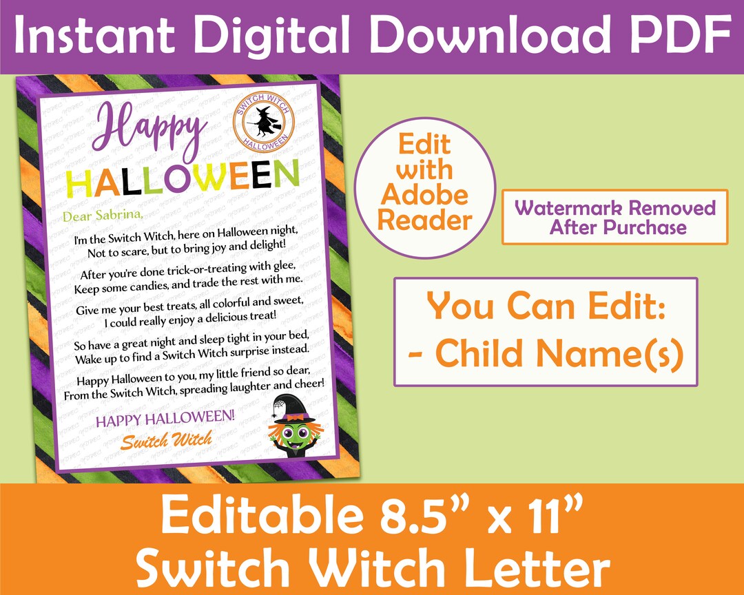 Switch Witch Letter | Letter From the Switch Witch | Printable ...