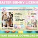 Easter Bunny License Blue PNG, Sublimation Designs, Instant Digital ...