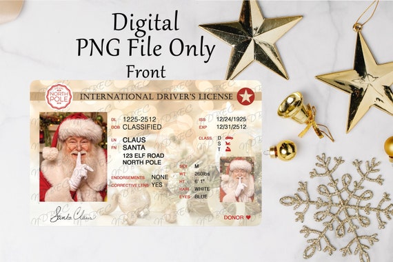 Santa Claus GOLD License PNG Sublimation Designs Instant | Etsy