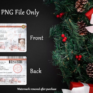 Santa Claus License PNG, RED ORNAMENT, Sublimation Designs, Instant ...