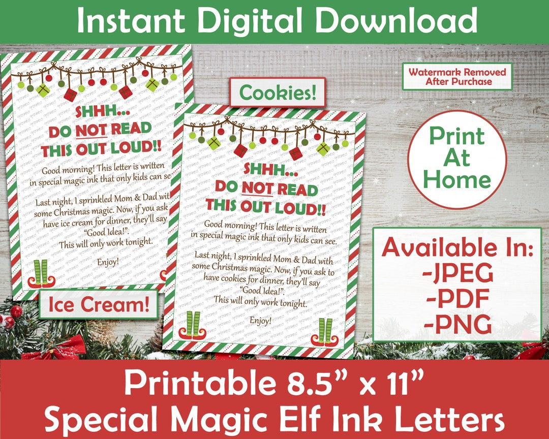 Special Magic Ink Elf Letters Bundle | Printable | Instant Download ...