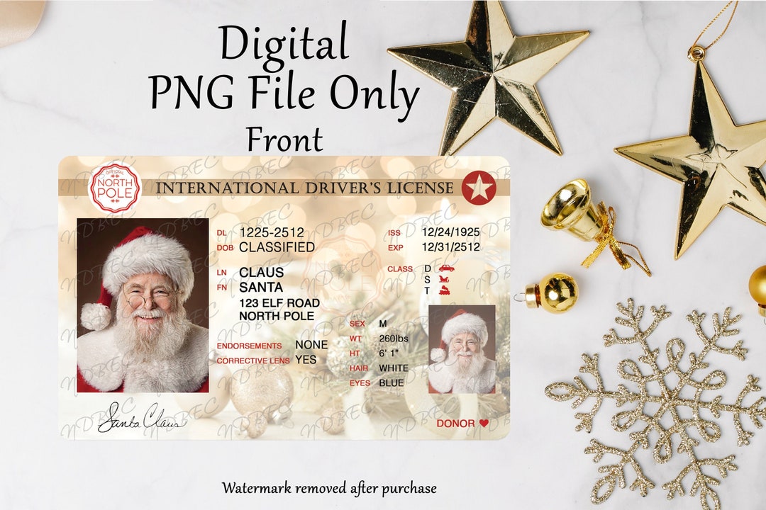 Santa Claus GOLD License PNG, Sublimation Designs, Instant Digital ...