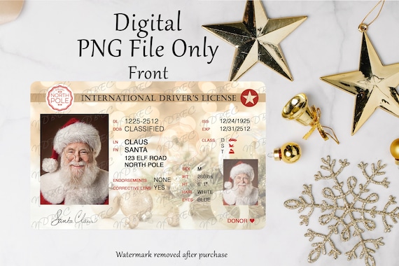 Santa Claus GOLD License PNG Sublimation Designs Instant - Etsy