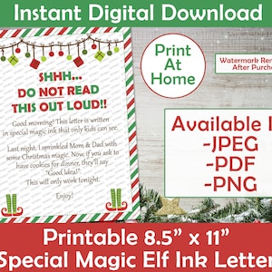 Special Magic Ink Elf Letters Bundle | Printable | Instant Download ...