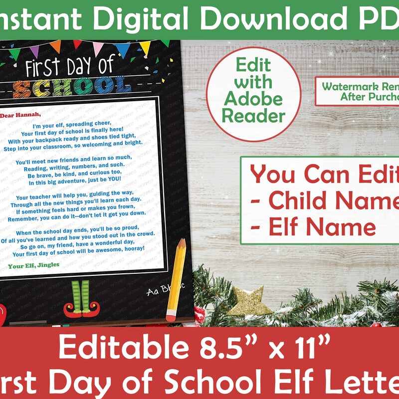 Elf First Day Letter - Etsy