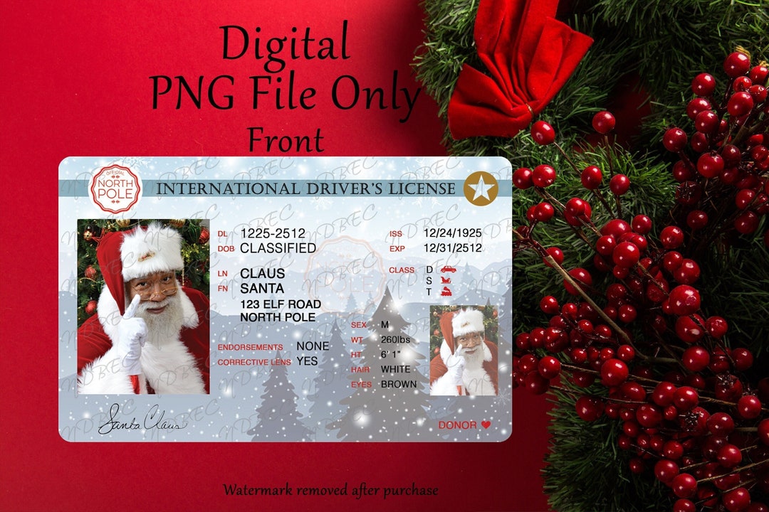 African American Santa Claus License PNG, BLUE TREES, Sublimation ...