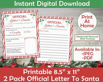 Secret Santa Questionnaire Official Letter to Santa Kids Christmas Wish ...