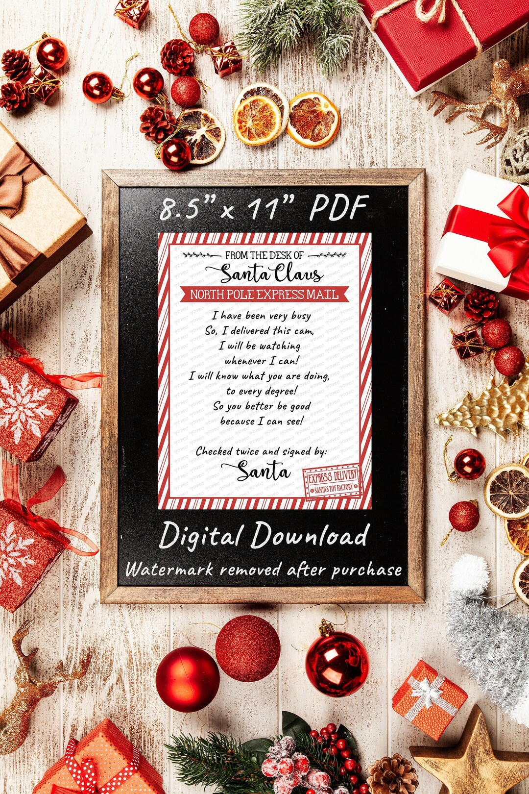 Santa Cam Letter From Santa Digital Download Printable - Etsy