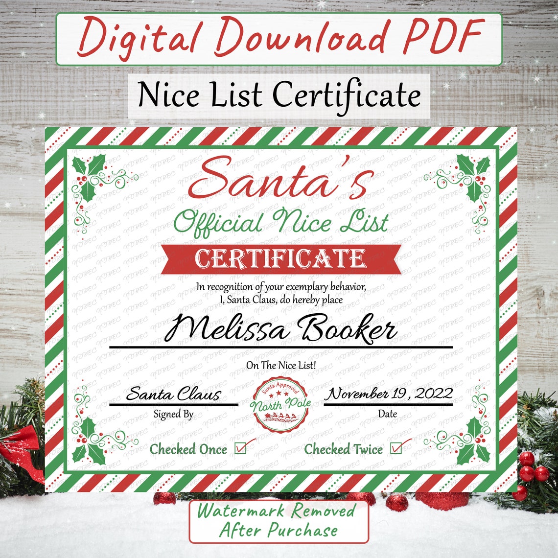 Editable Santa Nice List Bundle Printable Customizable Nice - Etsy
