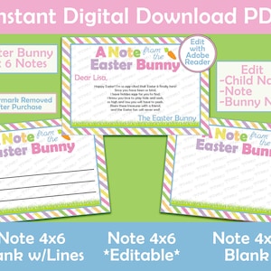 A Note From the Easter Bunny | Printable & Editable| PDF DOWNLOAD ...