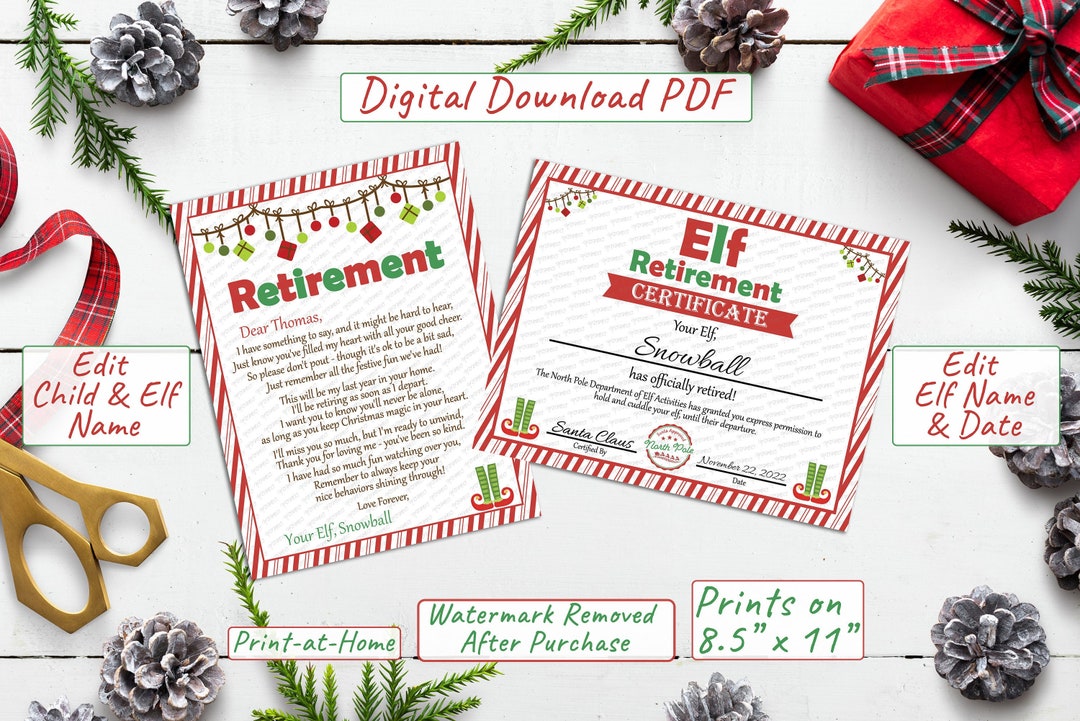 Editable Elf Retirement Letter Digital Download Printable - Etsy