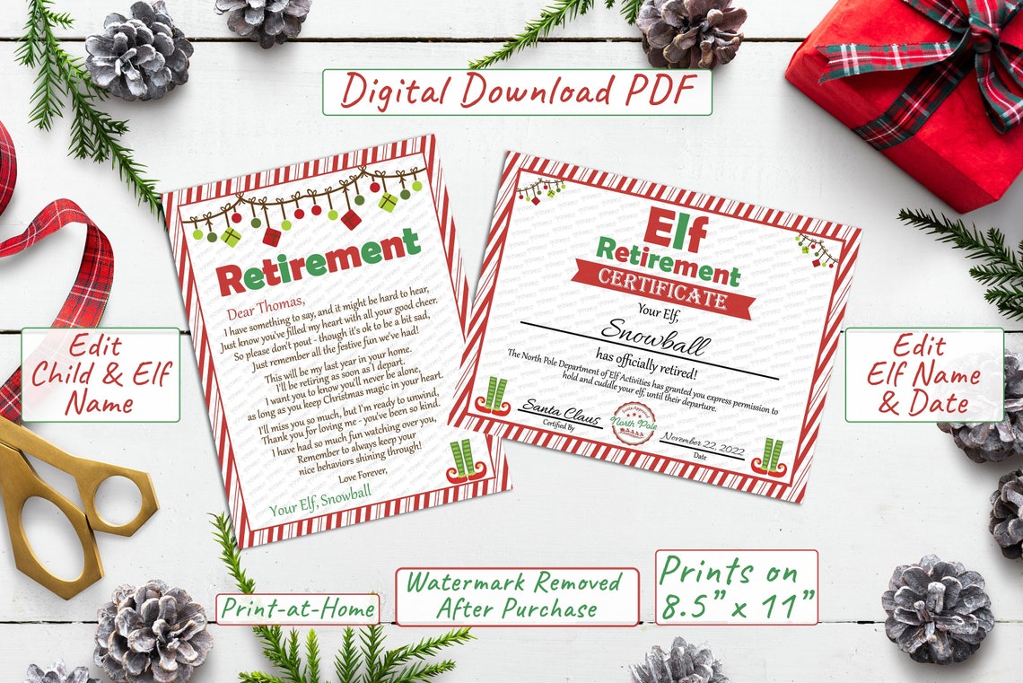 Editable Elf Retirement Letter Digital Download Printable - Etsy