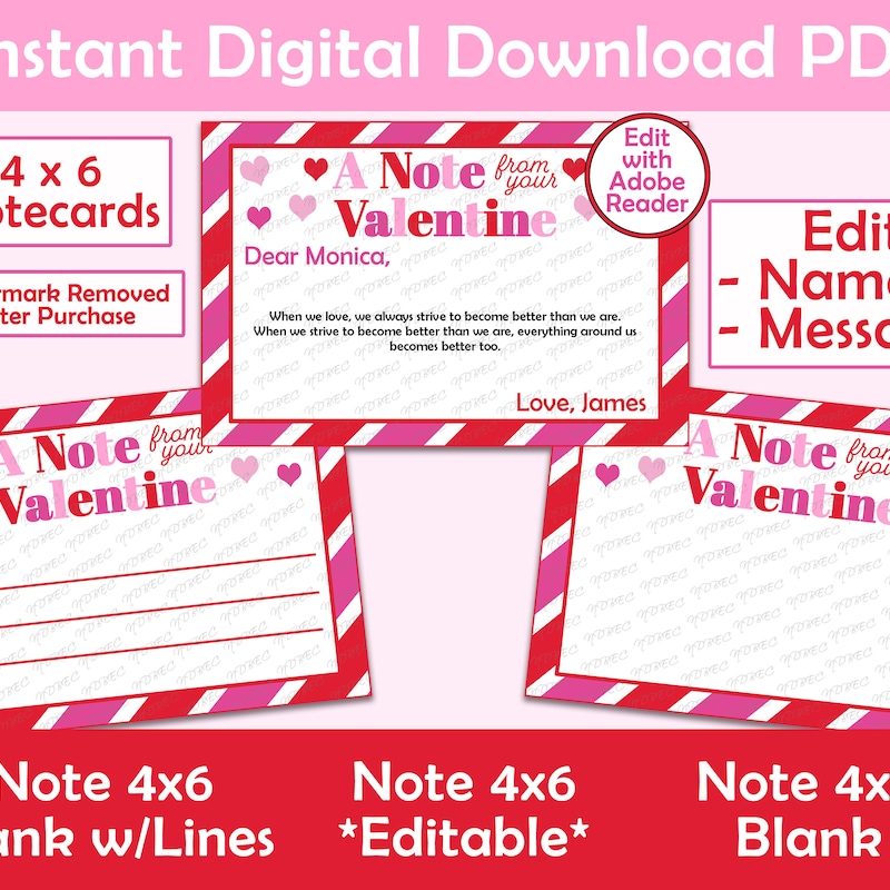 Valentine Note - Etsy