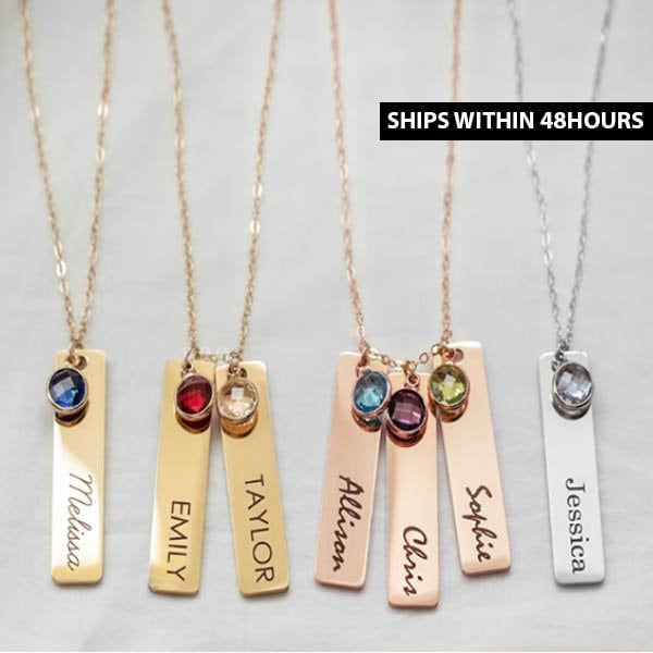 Personalised Handmade Gift Unique Jewelry Idea Necklace With Kids Names ...