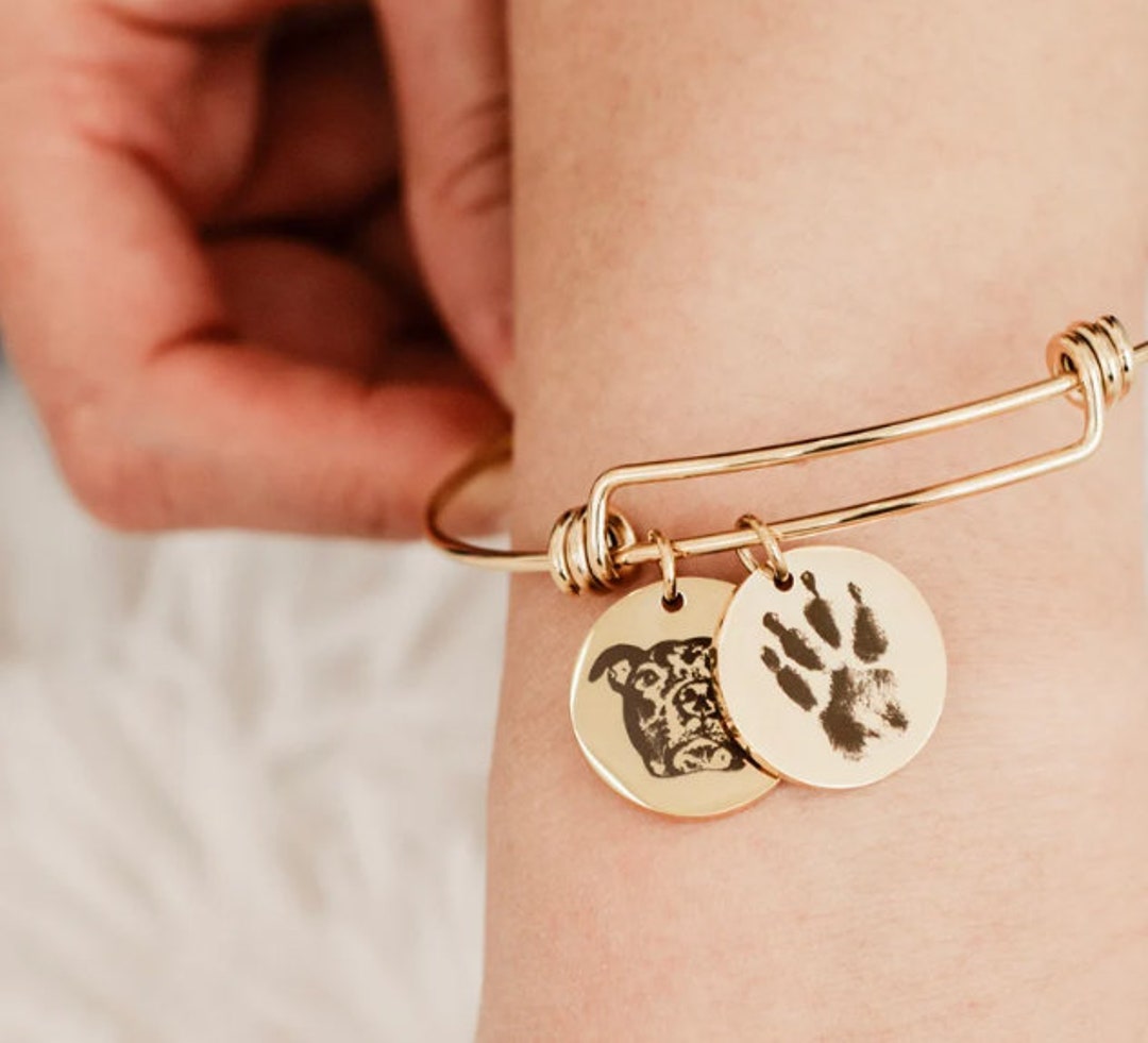 Custom Paw Print Jewelry Actual Paw Print Bracelet Dog Lover Bracelet ...