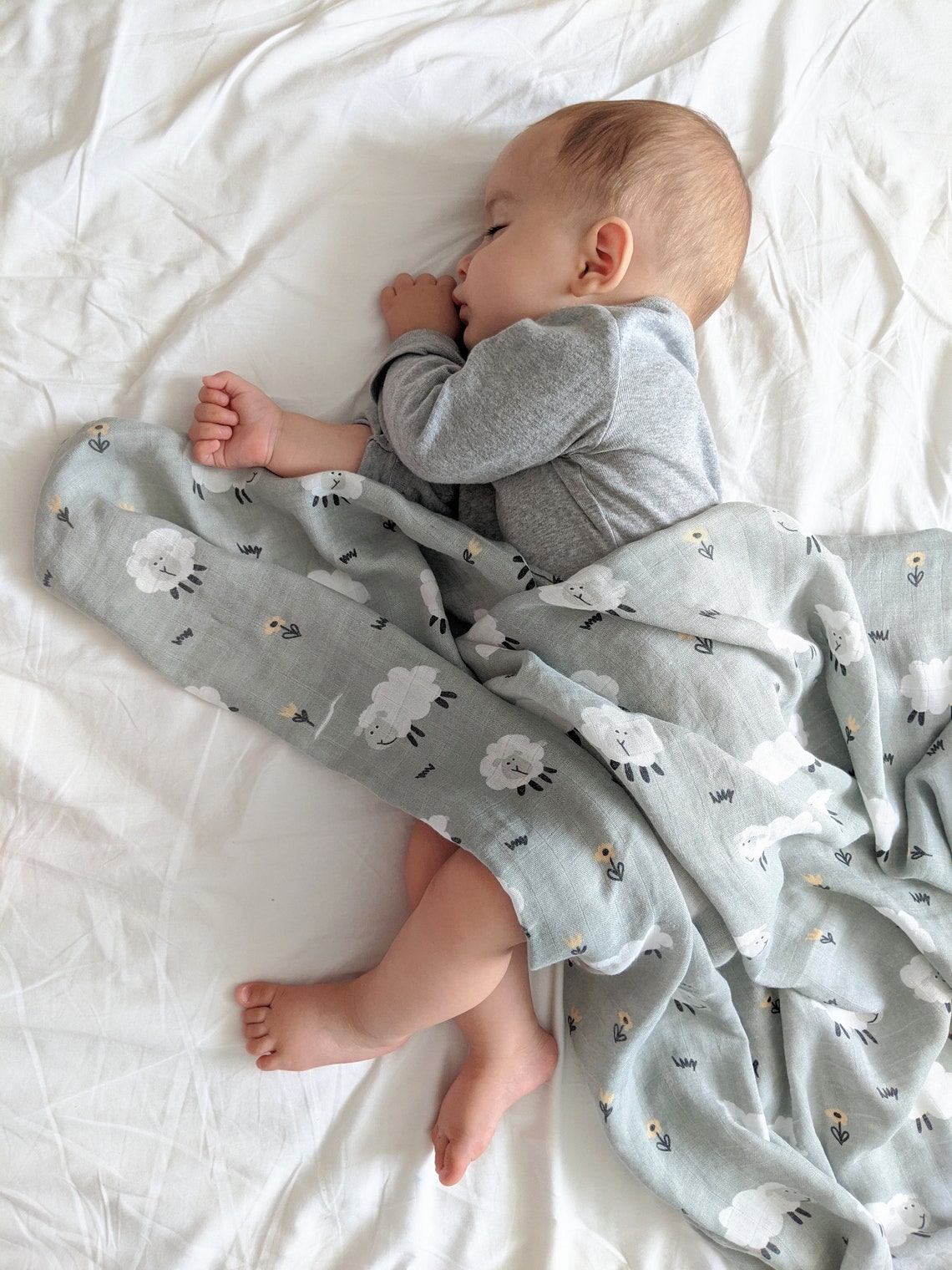 Sheep Bamboo Muslin Large Baby Muslins Baby Gifts Baby - Etsy Canada