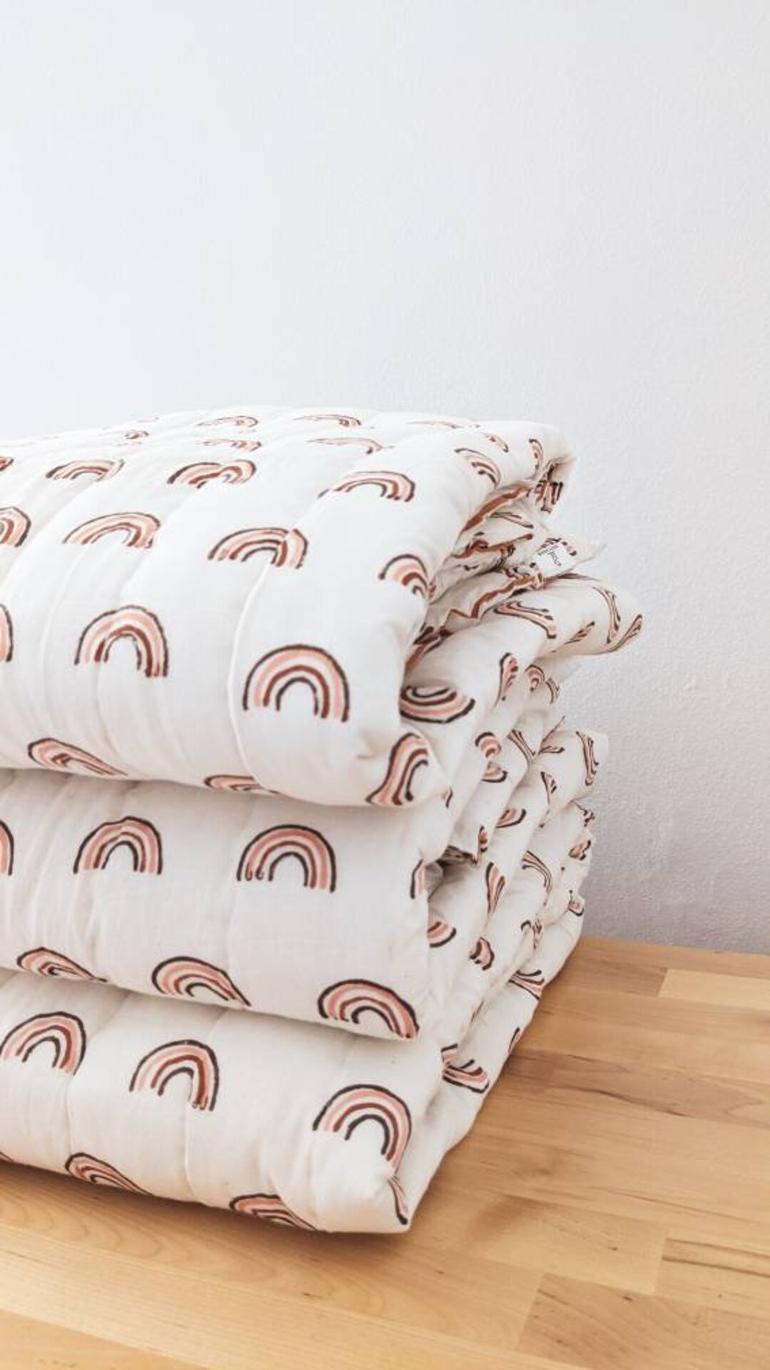 Cotton Rainbow Baby Quilt - Hand Block Printed Baby Cot Blanket - Etsy
