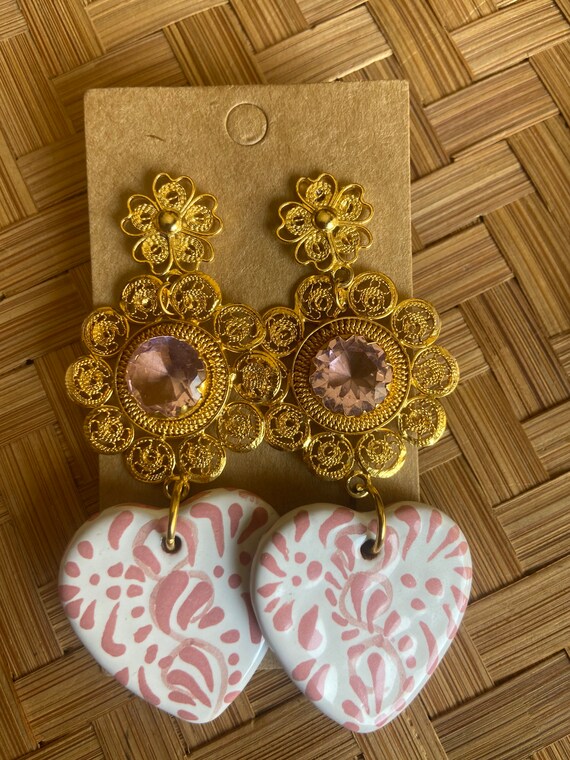 Pink Talavera Heart - Etsy