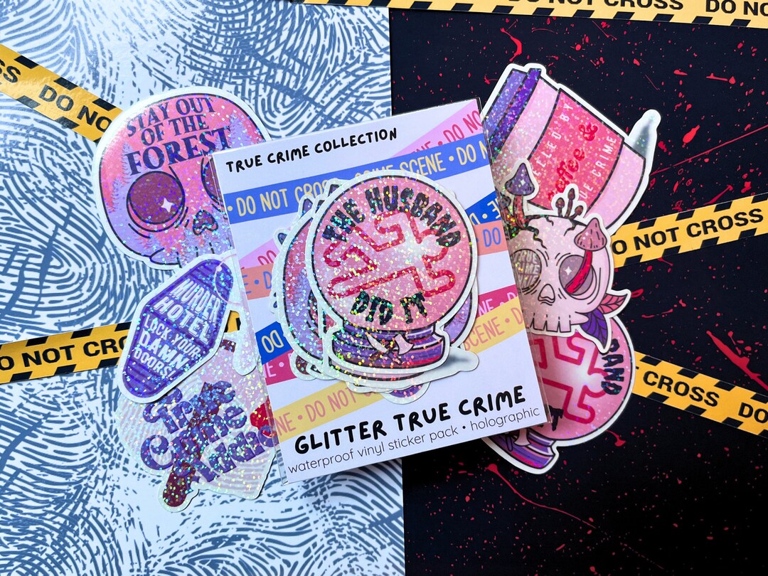 Glitter True Crime 6 Sticker Pack | Cute True Crime Stickers | for True ...