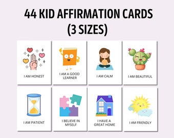 54 Printable Positive Affirmation Cards Kids, Motivational Cards for ...