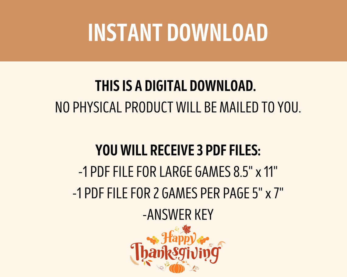 10 Thanksgiving Game Bundle Family Friendly | Thanksgiving Game ...