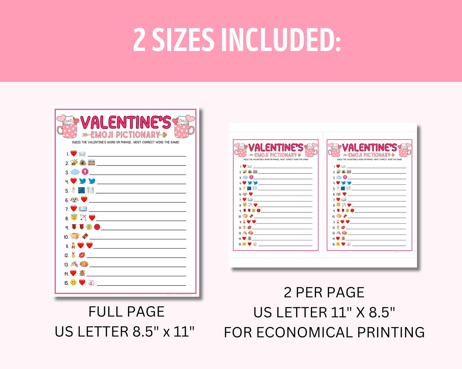Valentine's Emoji Pictionary Game: Printable Party Activity (PDF) - Etsy