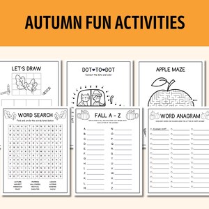 Kids Fall Activity Bundle: Autumn Games & Coloring Pages (digital ...