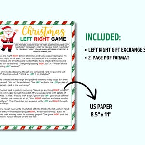 Christmas Left Right Gift Exchange Game: Printable Story (PDF) - Etsy
