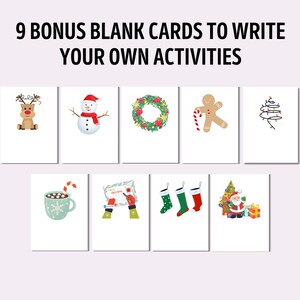 Kids Printable Christmas Activity Cards, Christmas Activities, Advent ...