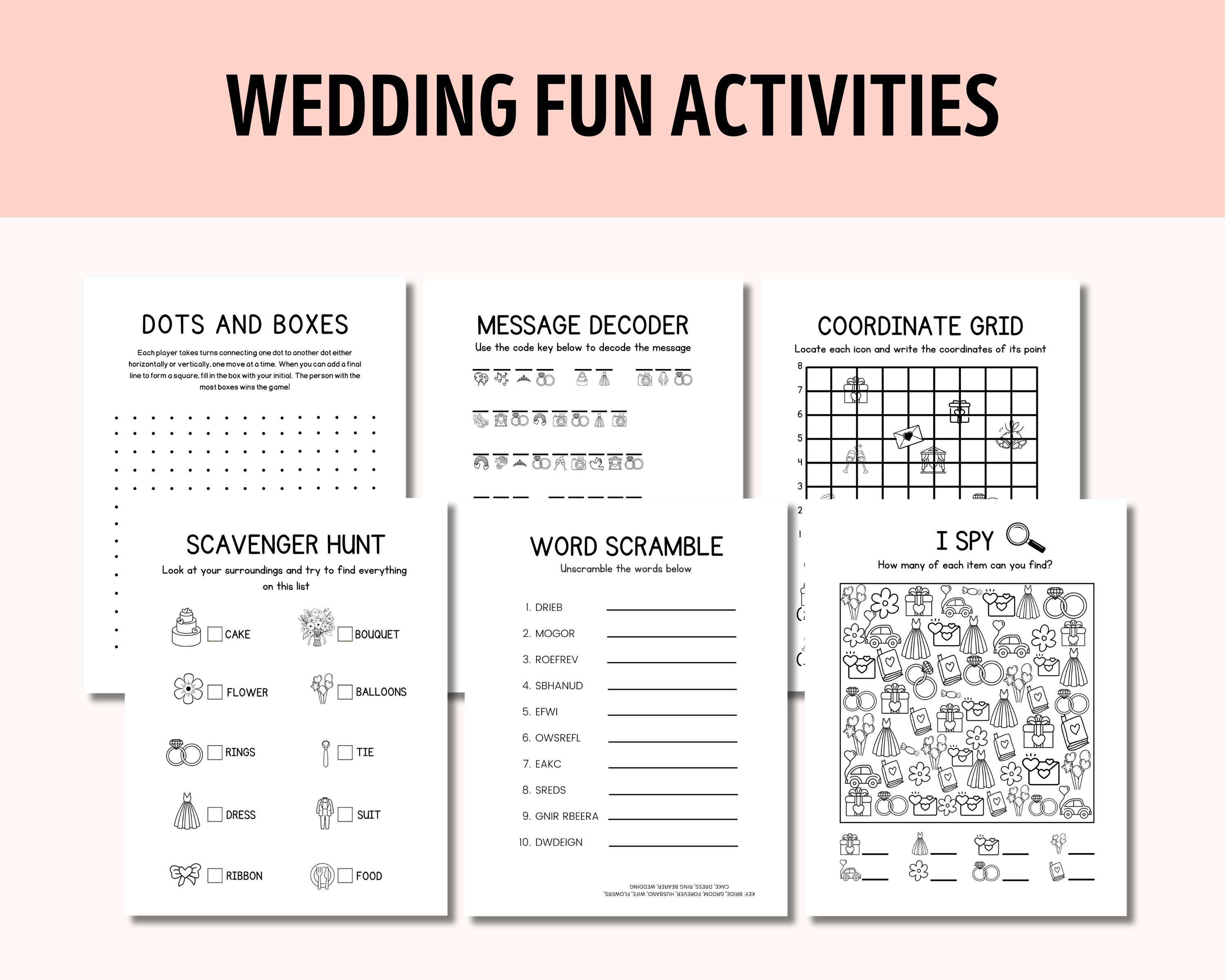 Kids Wedding Activity Printable Pack | Wedding Activity Pack for Kids ...